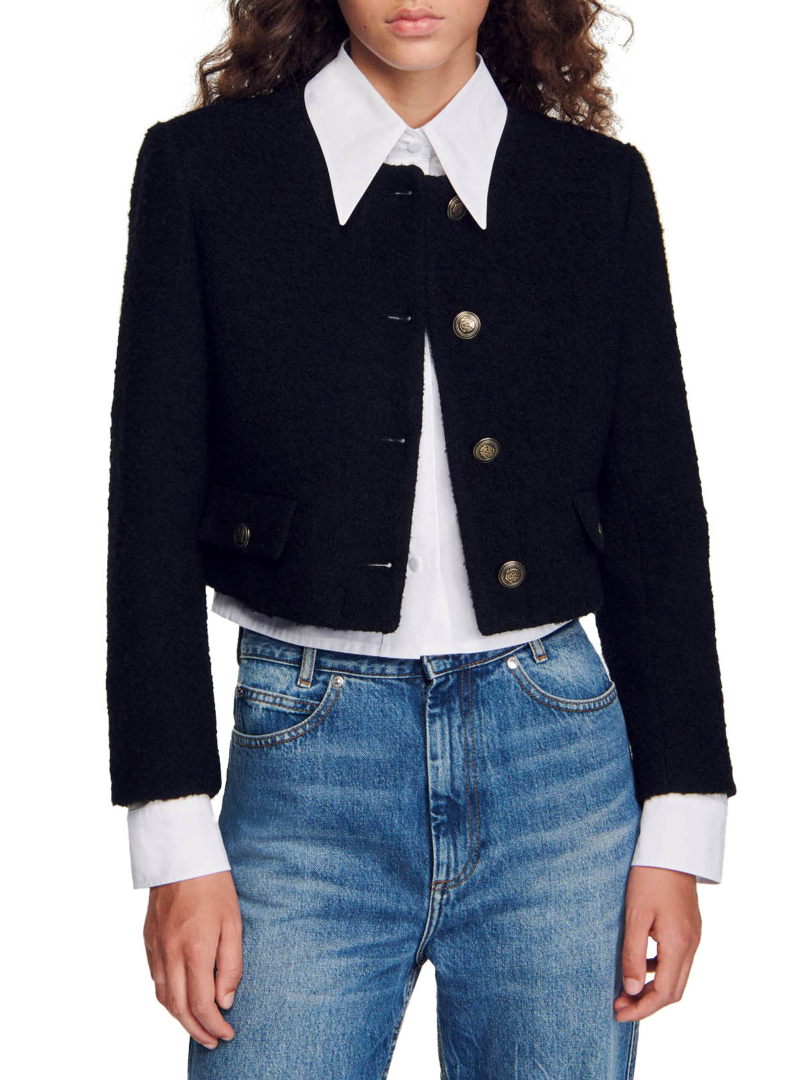 SANDRO CROPPED JACKET | attica